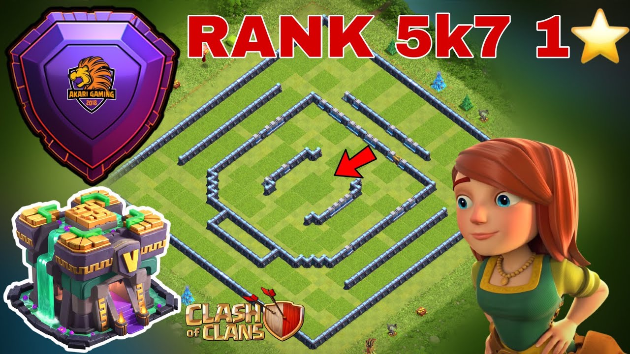 BASE TH14 RANK 5k7 HUYỀN THOẠI DỄ 1 SAO mùa giải tháng 5 2021 Clash of clans